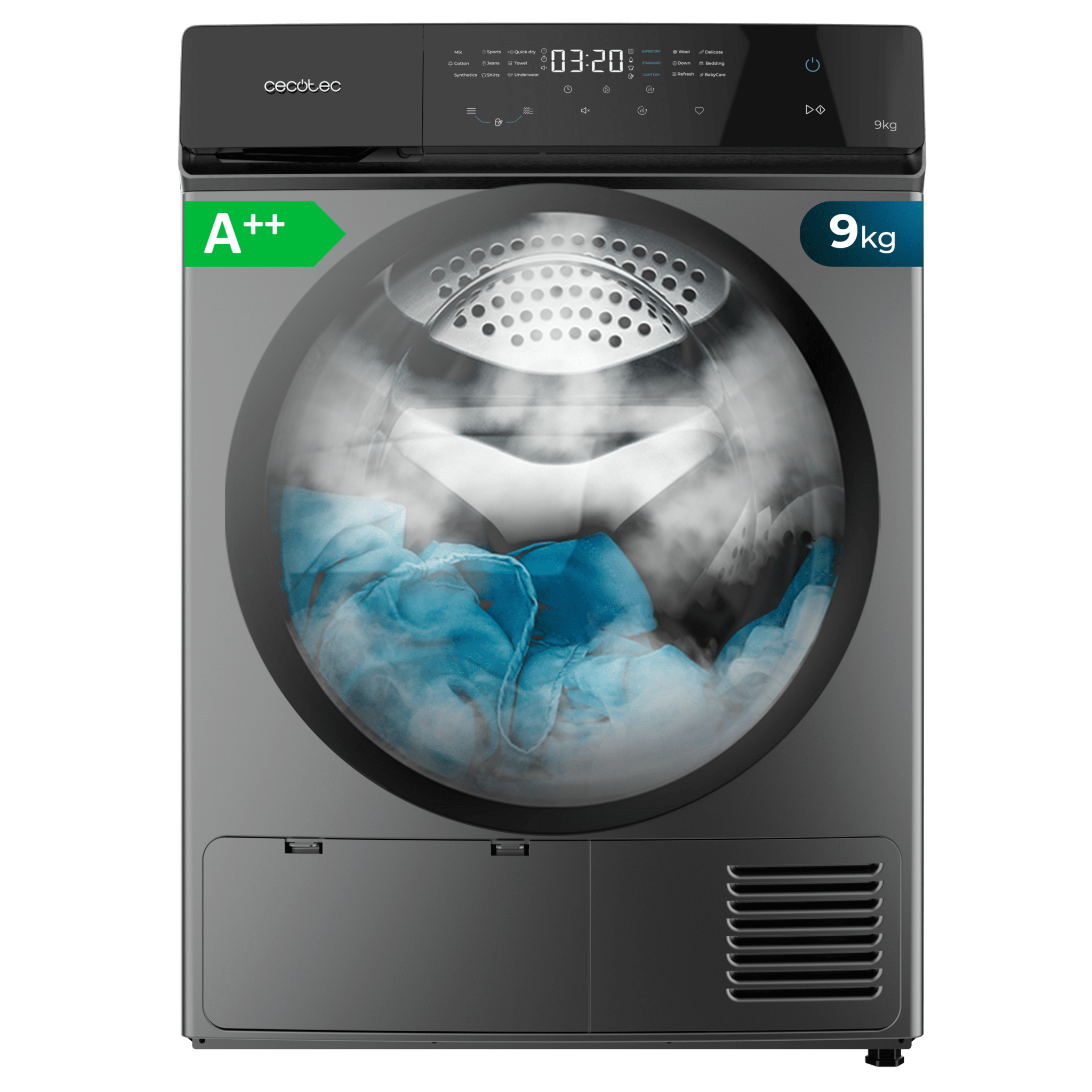 Bolero DressCode Dry 9400 Steel A++ Secadora de ropa 9kg Cecotec