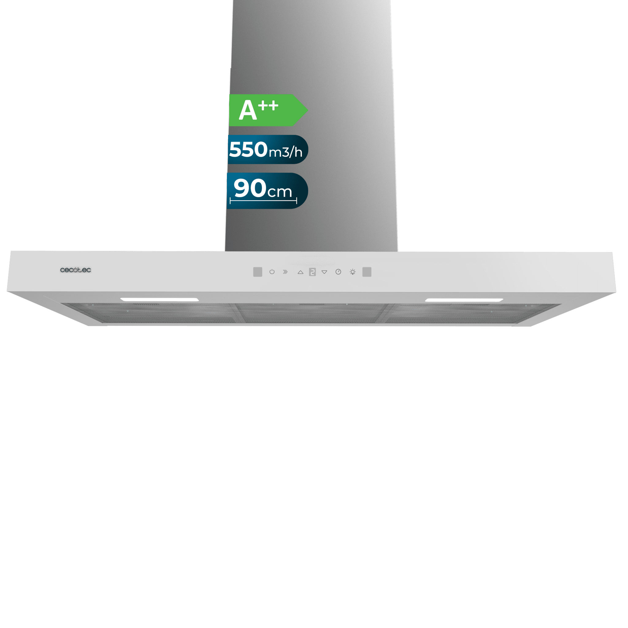 Flux TT 905500 Glass White A++ Cappa T Cecotec