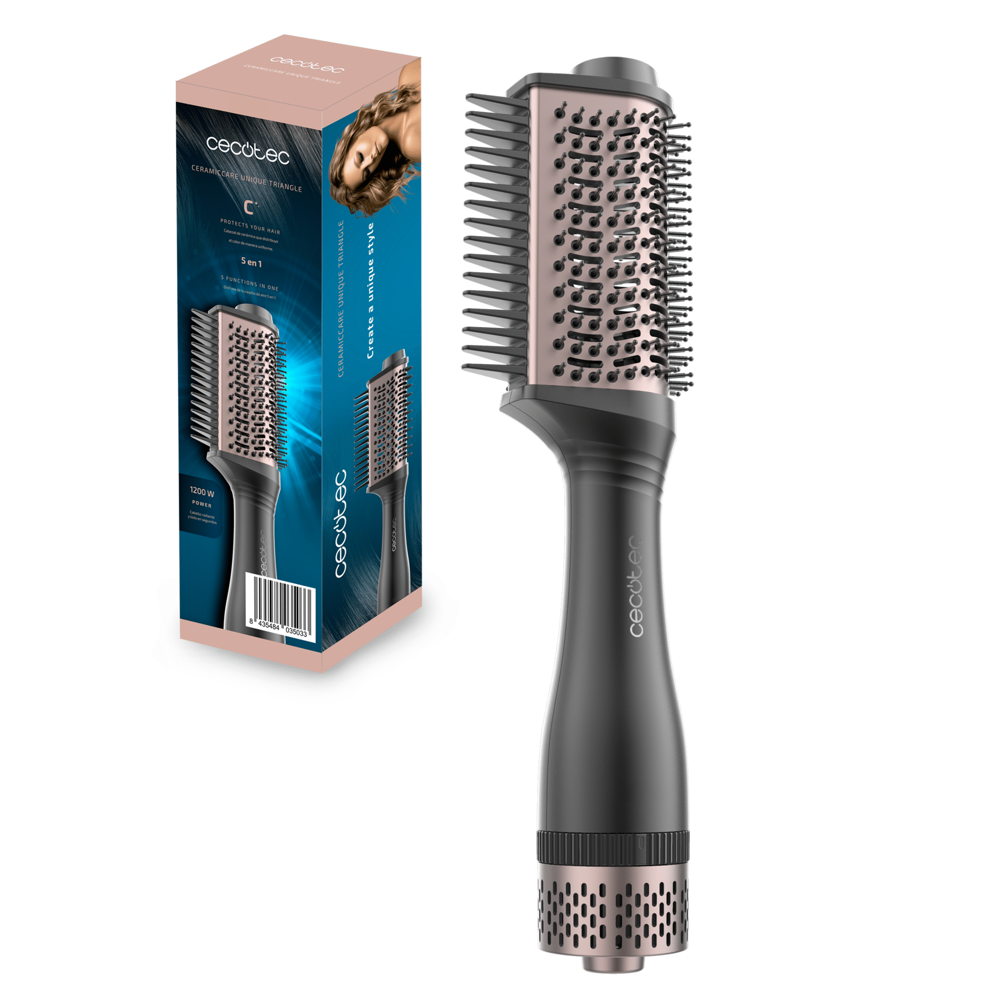 CeramicCare Unique Triangle Cepillo de aire triangular Cecotec
