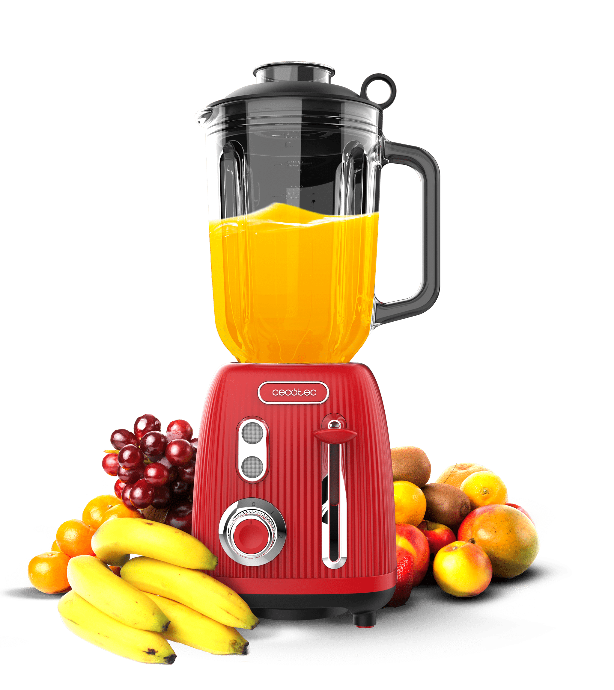 Power Black Titanium RetroRed Mixeur-blender r Cecotec