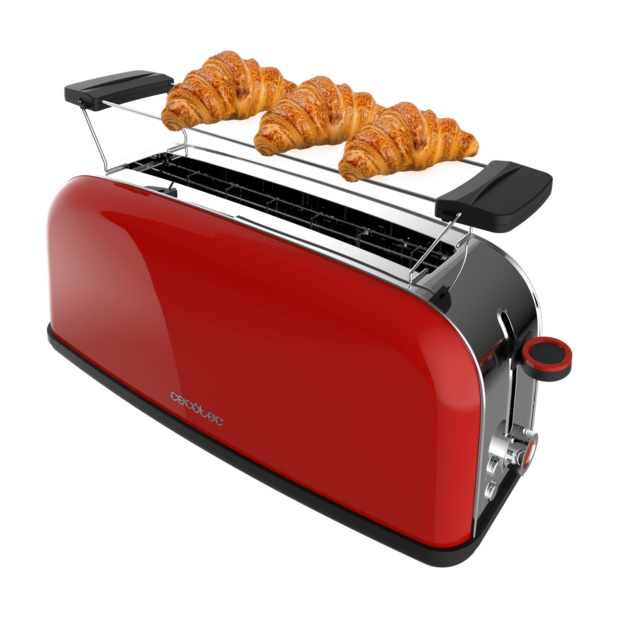 Toastin' time 850 Red Long Vertikaler Toaster Cecotec