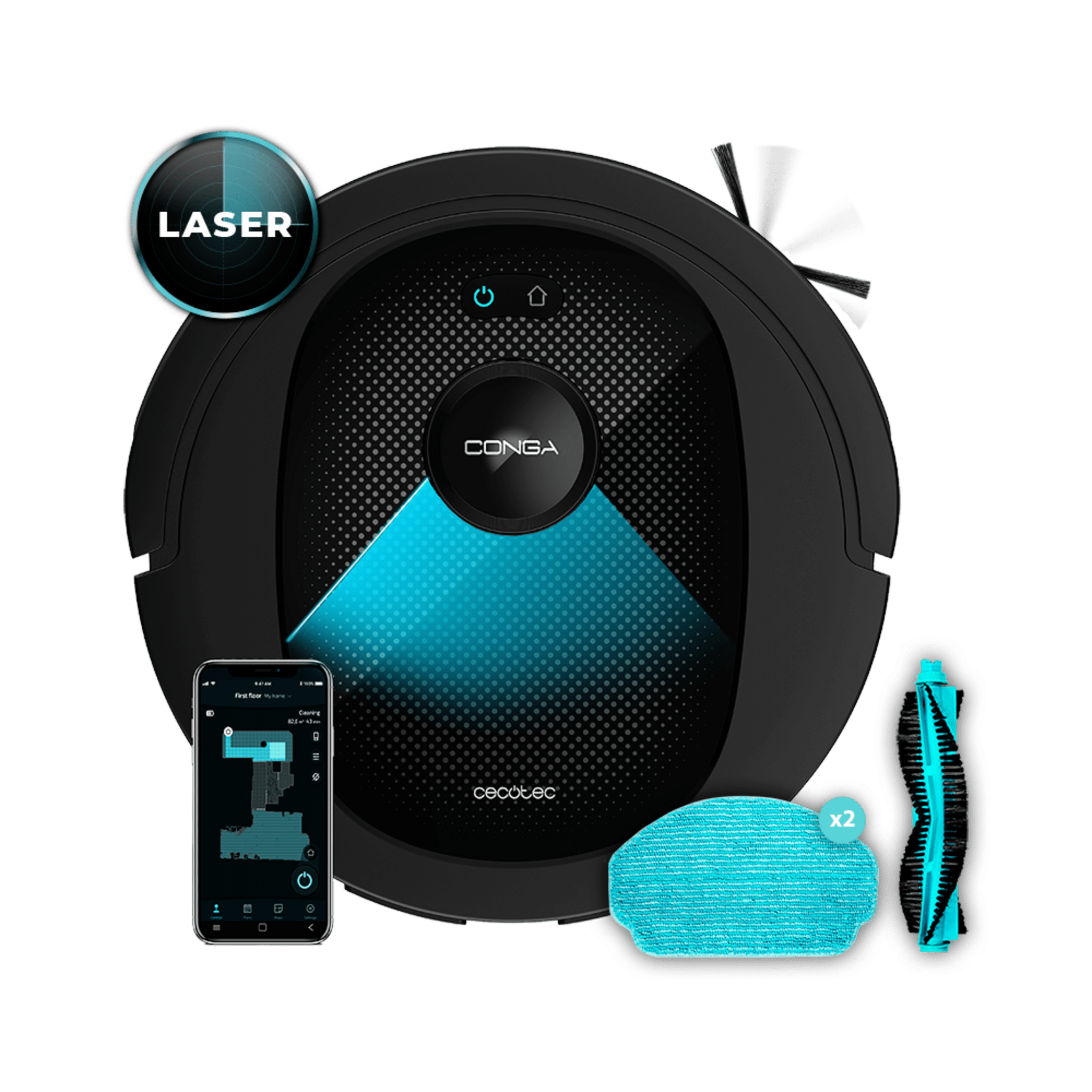 Conga 7490 Ultimate X-Treme Robot aspirador con navegación láser Cecotec