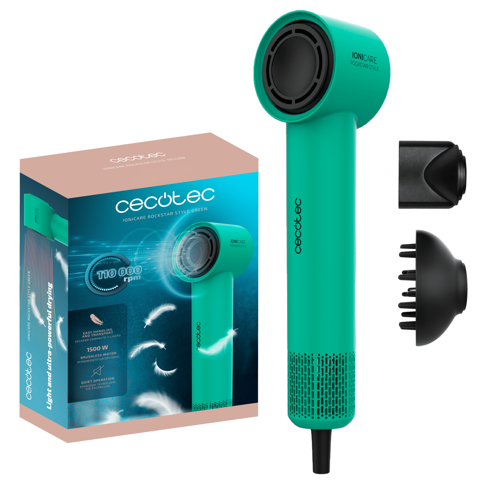 IoniCare RockStar Style Green . Cecotec