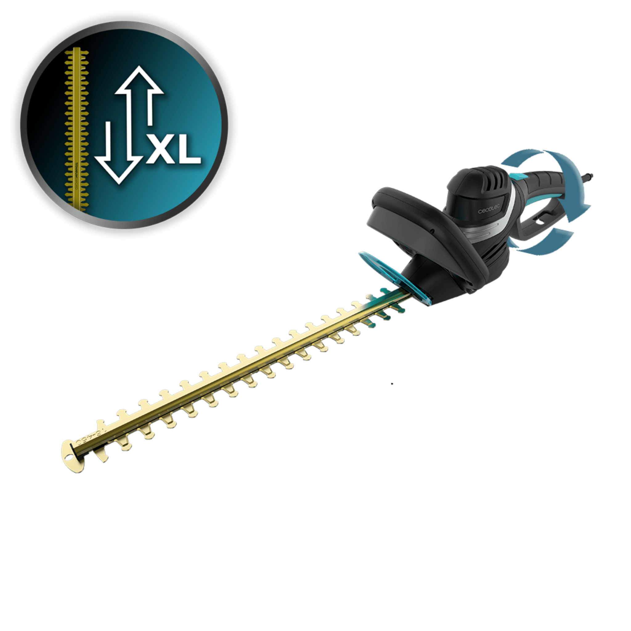 TitaniumSword 610 XL Cortasetos eléctrico con cable eléctrico 61 cm Cecotec